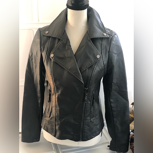 Max Studio | Jackets & Coats | Max Studio Gray Faux Leather Jacket ...